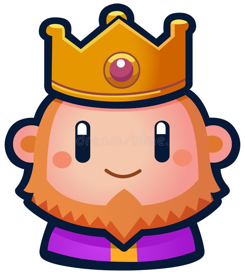 King Cute Icon stock vector. Illustration of character - 266953405