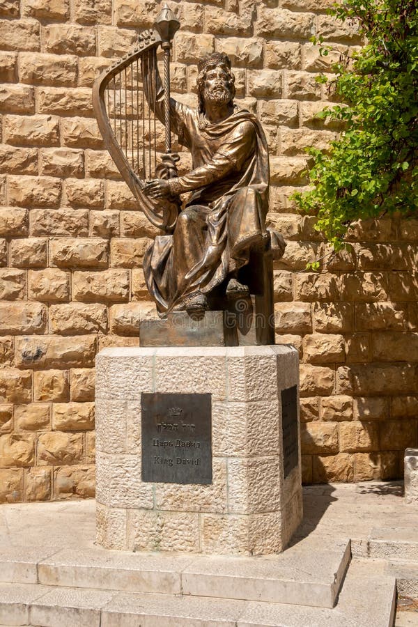 King David with Harp in Jerusalem Stock Photo - Image of jewish ...