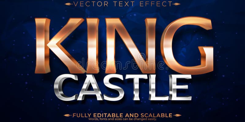 King Editable Text Effect, Editable Castle and Royal Text Style Stock ...