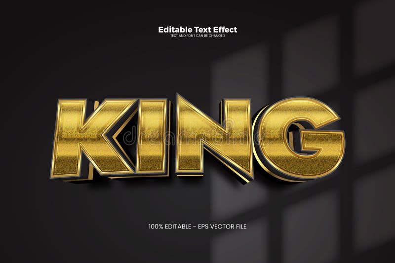 King Editable Text Effect in Modern and Luxury Trend Style Stock Vector ...