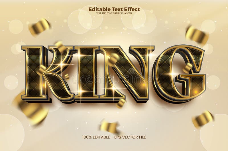 King Editable Text Effect in Modern Trend Style Stock Vector ...