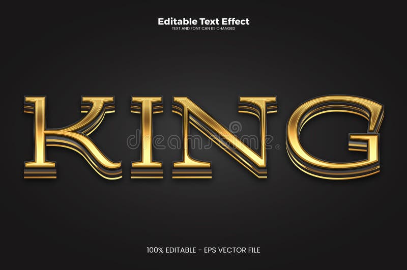 King Editable Text Effect in Modern Trend Style Stock Vector ...