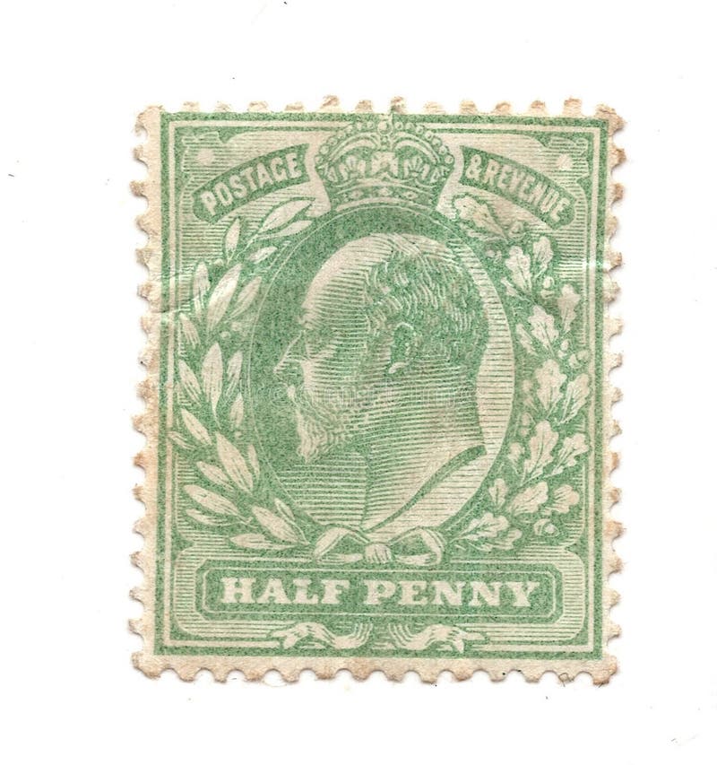 A King Edward VII Postage Stamp in Mint Condition on a White Background ...