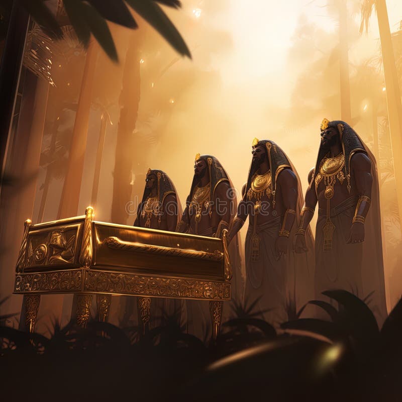 The King of Egypt Was Carried on Palanquin. Stock Illustration ...