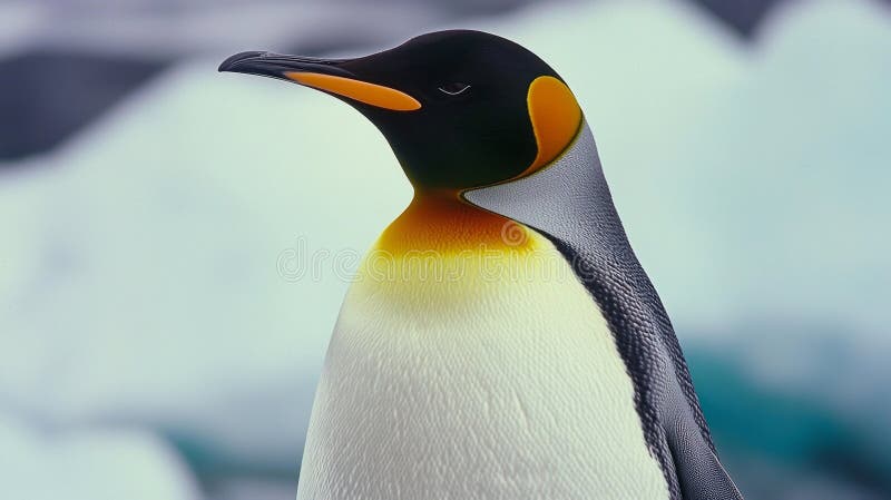 King or Emperor Penguin Close-up Portrait Stock Image - Image of frigid ...