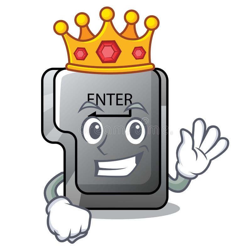 King Enter Button Installed on Computer Cartoon Stock Vector ...
