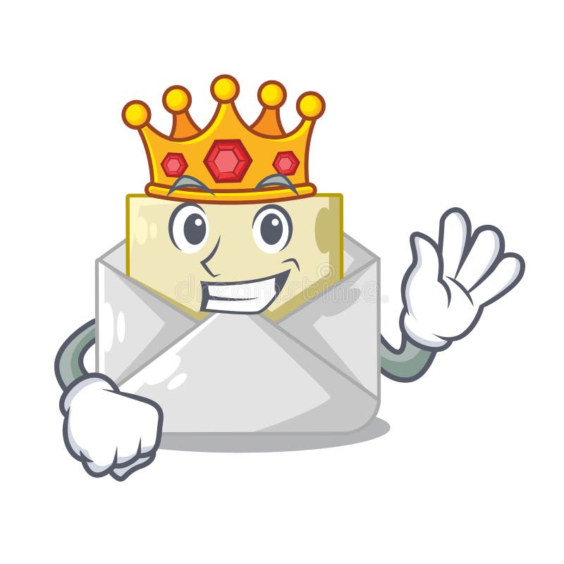King Envelope Opened on Shape White Mascot Stock Vector - Illustration ...
