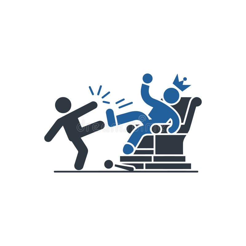 King Falling Off Throne Icon Stock Vector - Illustration of fall, sign ...
