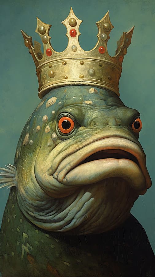 King Fish in His Crown Being so Serious and Self Proud Stock ...