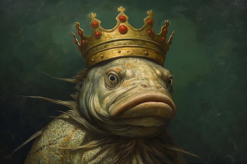 King Fish in His Crown Being so Serious and Self Proud Stock ...