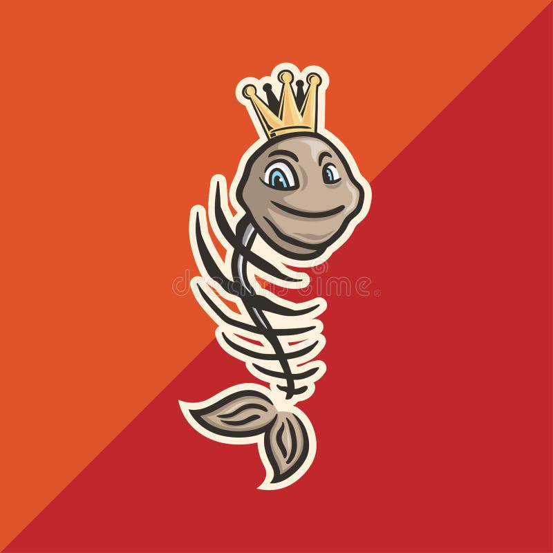 King Fish Who are only Bones Vector. Logo Mascot Character Stock ...