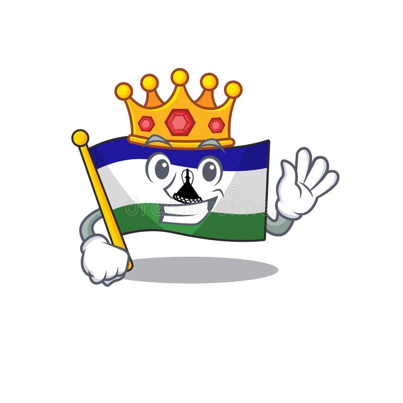 King Flag Lesotho Placed on Cartoon Chair Stock Vector - Illustration ...
