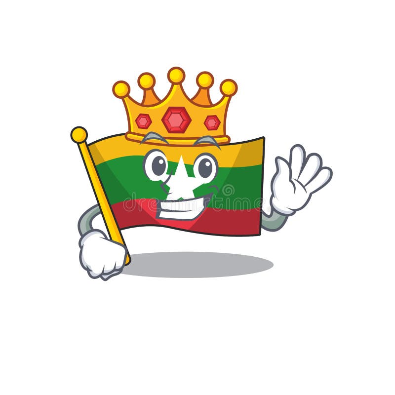 King Flag Myanmar Folded in Character Drawer Stock Vector ...