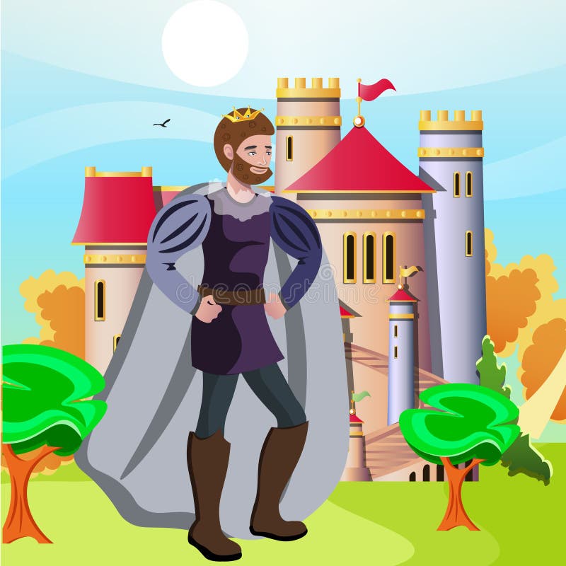 King Front His Castle Stock Illustrations – 15 King Front His Castle ...