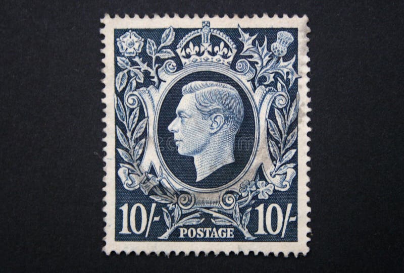 Vintage British Postage Stamps Editorial Image - Image of crown ...
