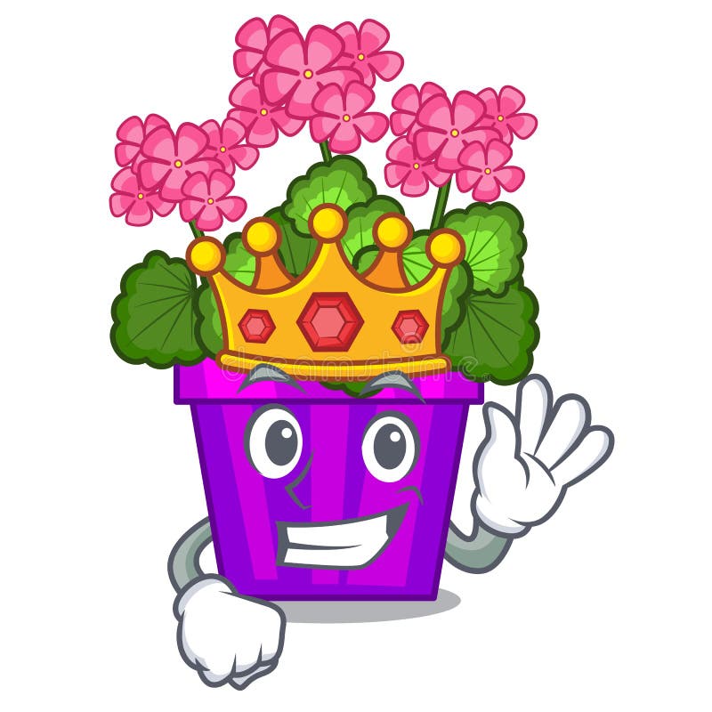 King Geranium Flowers in the Cartoon Shape Stock Vector - Illustration ...