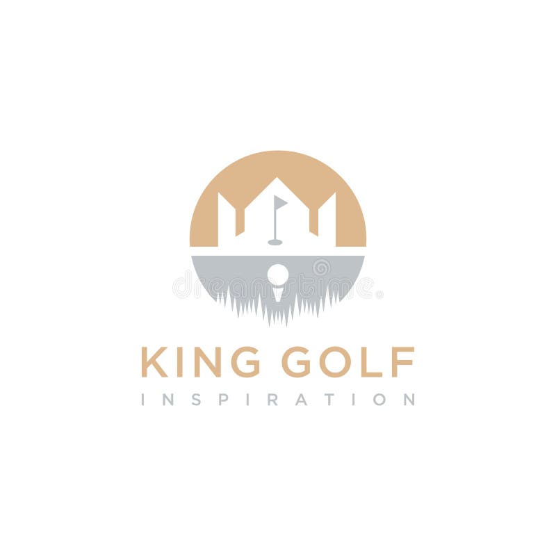 King Golf Logo Design Concept Stock Illustration - Illustration of ...