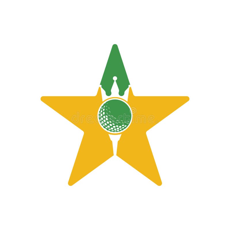 King Golf Star Shape Concept Vector Logo Design. Stock Vector ...