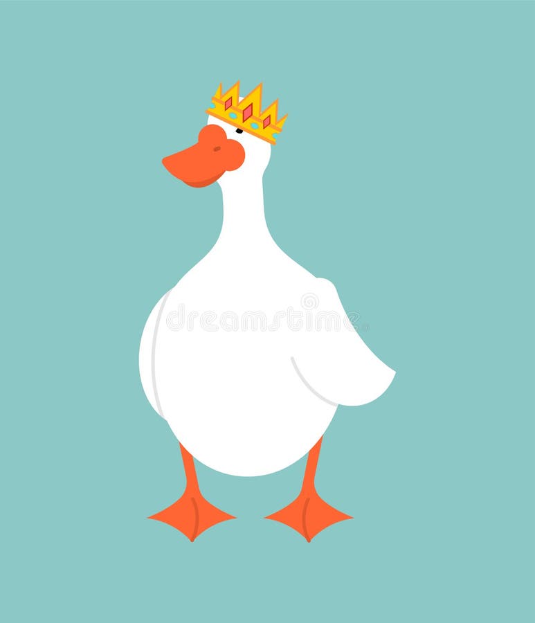 King Goose in Crown Isolated. Ruler Waterfowl Vector Illustration Stock ...