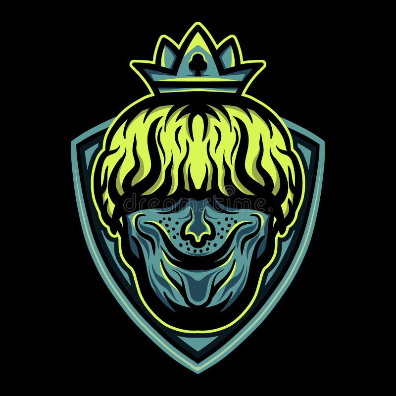 King Head Wearing Crown Vector Illustration Stock Vector - Illustration ...