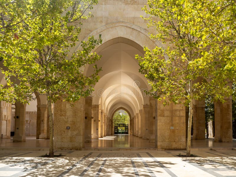 King Hussein Mosque, Amman City, Jordan Stock Photo - Image of east ...