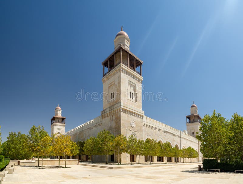 King Hussein Mosque, Amman City, Jordan Stock Photo - Image of ...