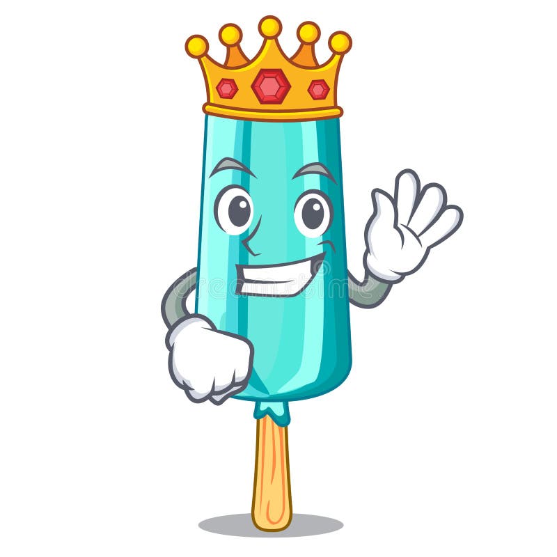 King Ice Cream Shaped Stick on Mascot Stock Vector - Illustration of ...