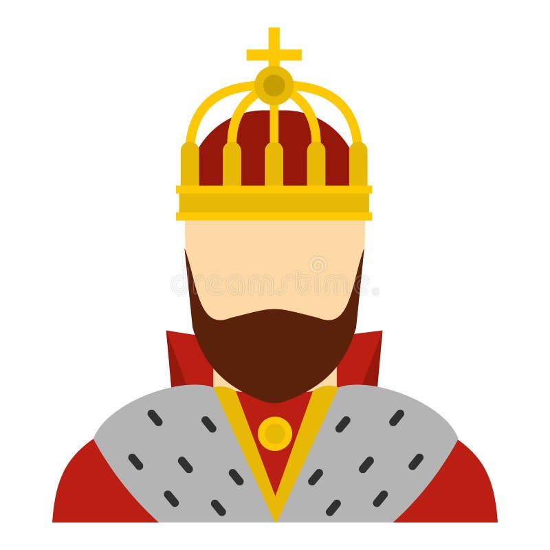 King icon, flat style stock illustration. Illustration of historical ...