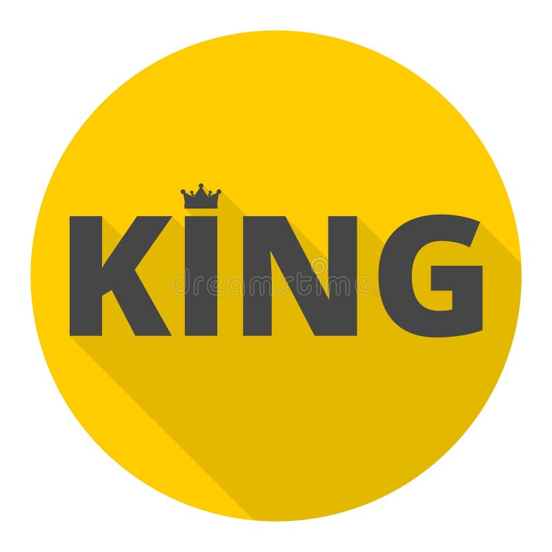 King icon with long shadow stock vector. Illustration of circle - 86236513
