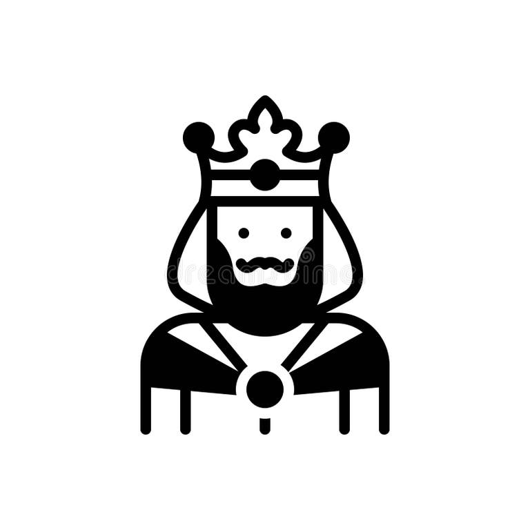 Black Solid Icon for King, Ruler and Monarch Stock Illustration ...