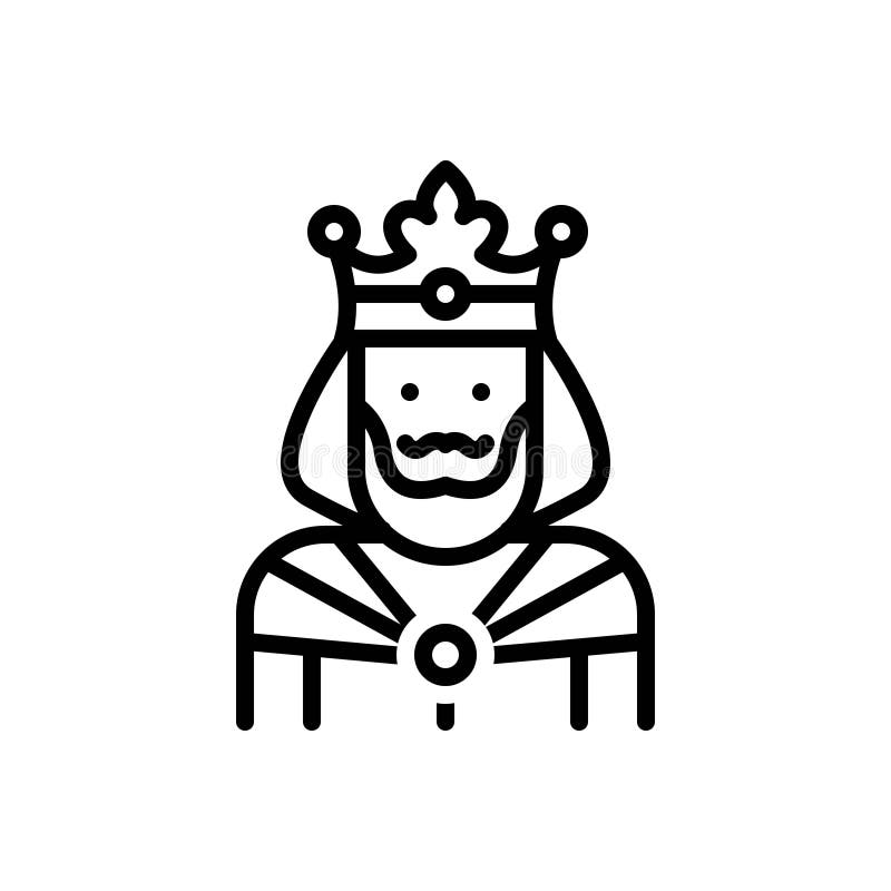Black Line Icon for King, Ruler and Monarch Stock Illustration ...