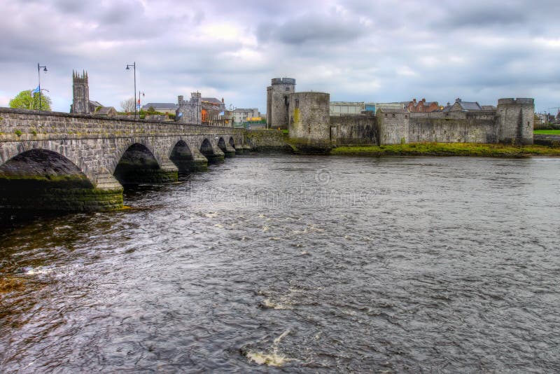 King John Castle in Limerick - Ireland. Stock Image - Image of clouds ...