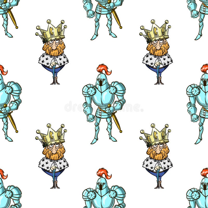 King and Knight Seamless Pattern Stock Vector - Illustration of knight ...