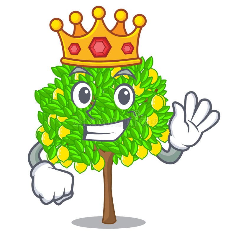 King Lemon Tree in the Pot Character Stock Vector - Illustration of ...