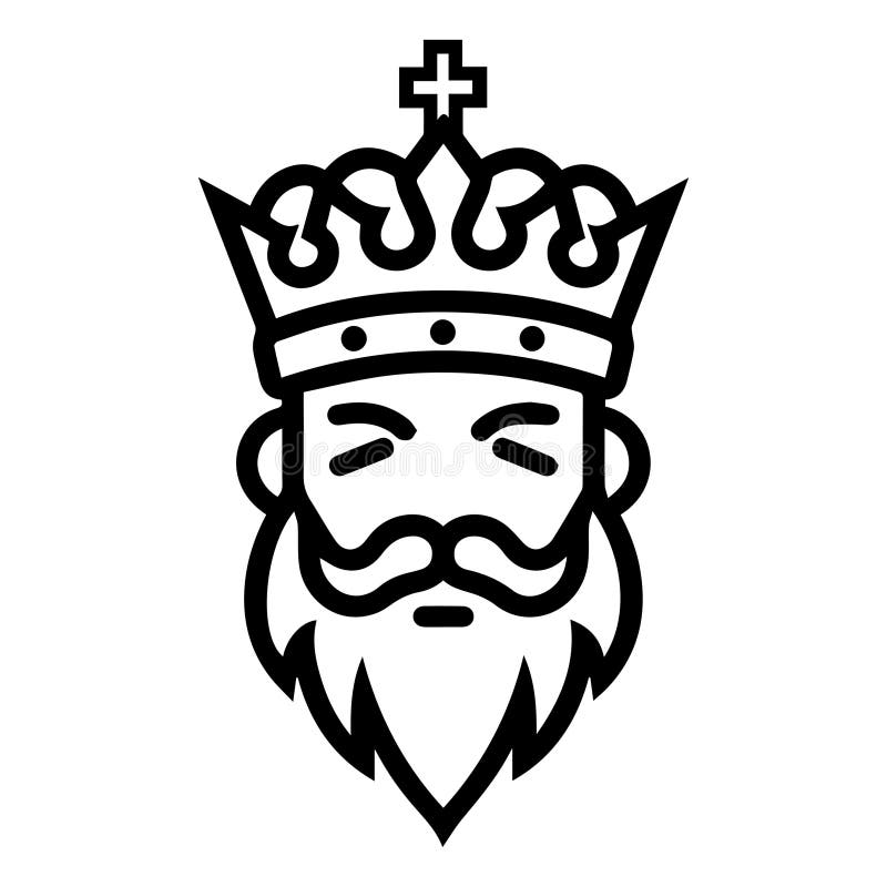 King Logo or Modern Line Icon. Vector Line Art and Icon Design with ...
