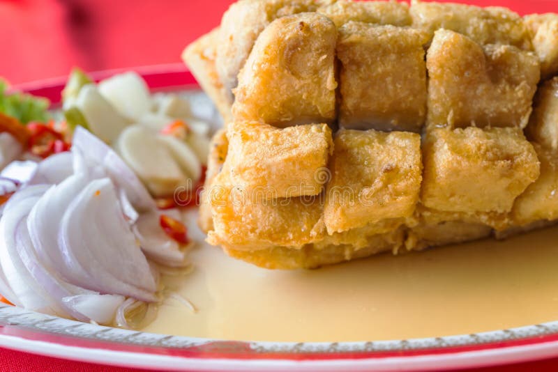 King Mackerel Fried with Fish Sauce Stock Image - Image of king ...