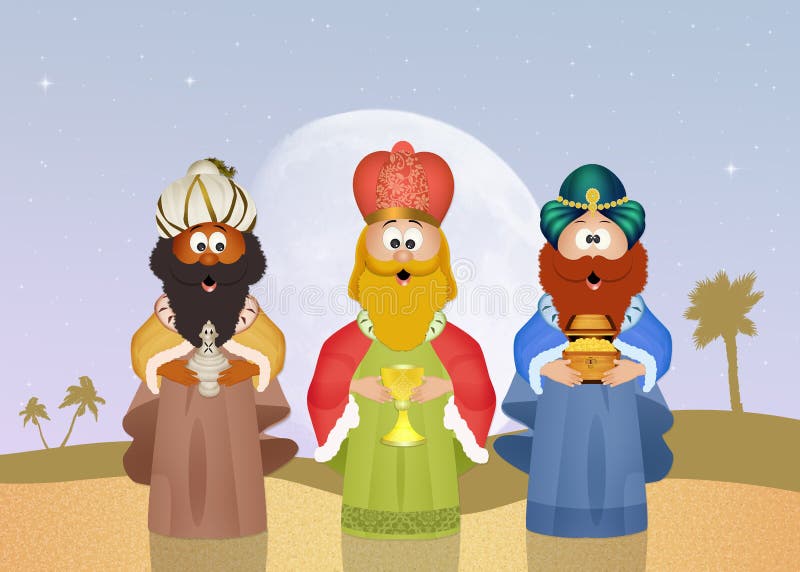King Magi with Gold, Incense and Myrrh Stock Illustration ...