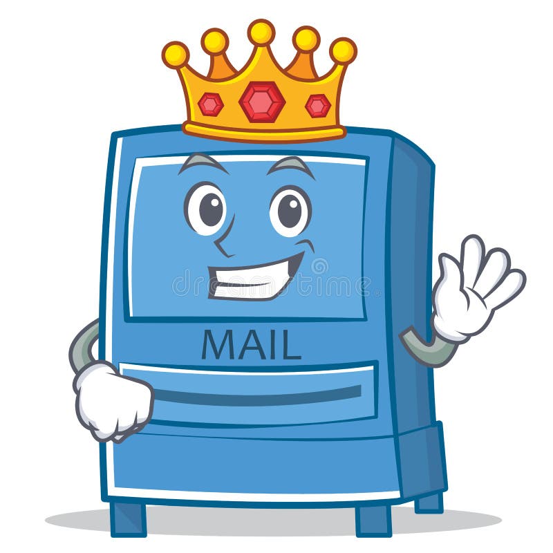 King Mailbox Character Cartoon Style Stock Vector - Illustration of ...