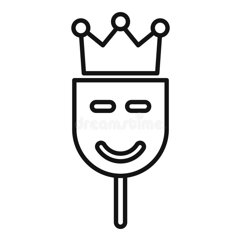 King Mask Smiling with Crown on Top Stock Vector - Illustration of ...