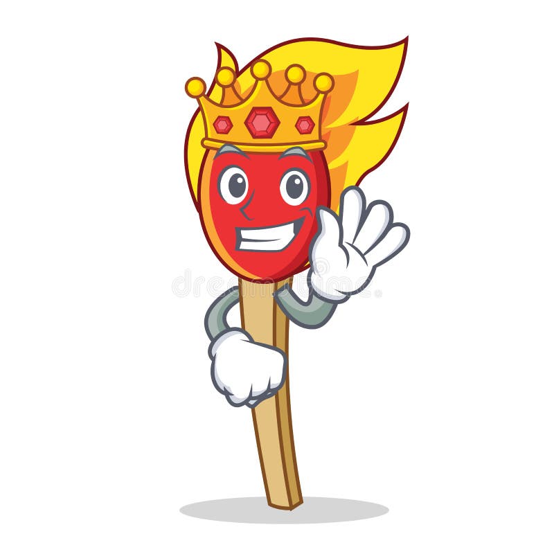 King Match Stick Mascot Cartoon Stock Vector - Illustration of design ...