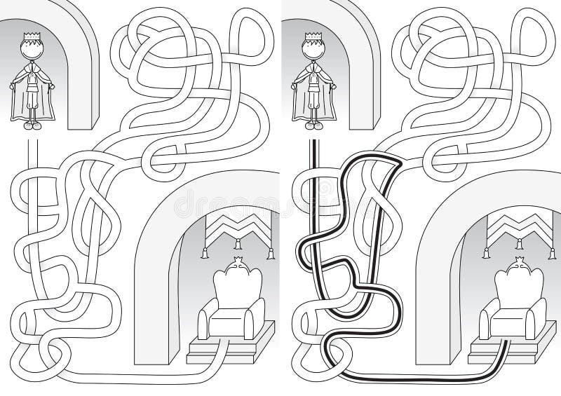 King maze stock vector. Illustration of labyrinth, drawing - 101177253