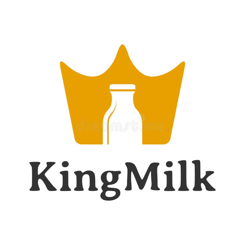 King Milk Flat Minimalist Logo Design Stock Illustration - Illustration ...