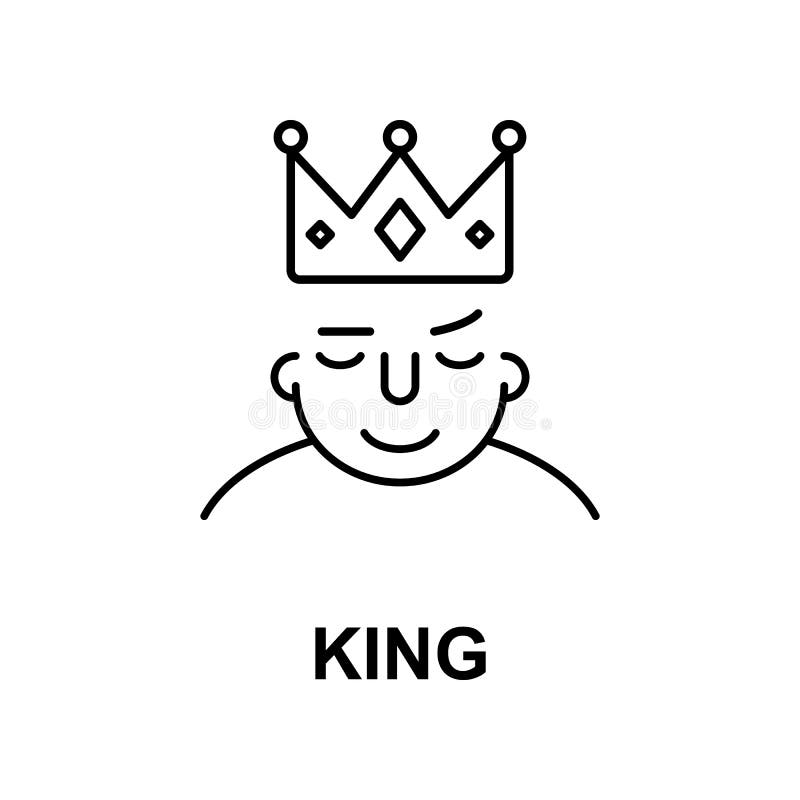 King on Mind Multi Color Style Icon. Simple Thin Line, Outline Vector ...