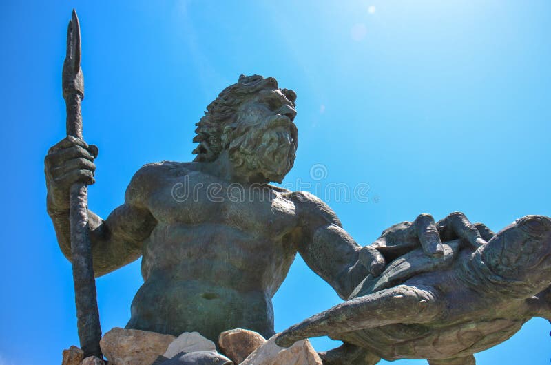 King Neptune Statue in Virginia Beach Stock Photo - Image of statue ...