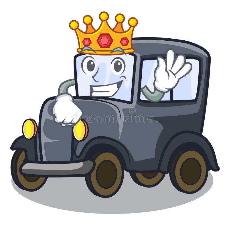 King Old Miniature Car in Shape Mascot Stock Vector - Illustration of ...