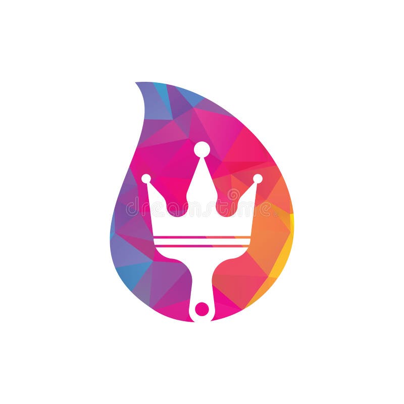 King Paint and Drop Shape Concept Vector Logo Design. Stock Vector ...