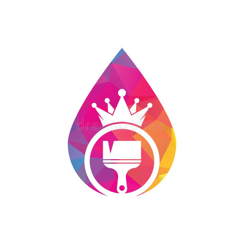 King Paint and Drop Shape Concept Vector Logo Design. Stock Vector ...