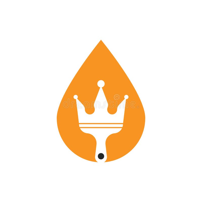 King Paint and Drop Shape Concept Vector Logo Design. Stock Vector ...