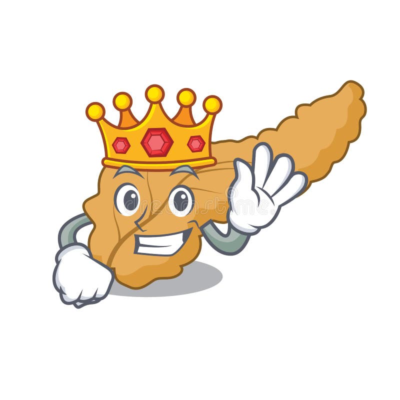 King Pancreas Mascot Cartoon Style Stock Vector - Illustration of happy ...