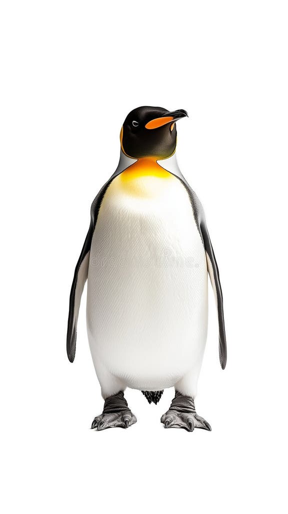 King Penguin with Upright Posture and Calm Expression on Transparent ...